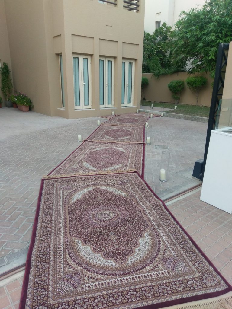 White and Red Arabic Carpet - Events Master